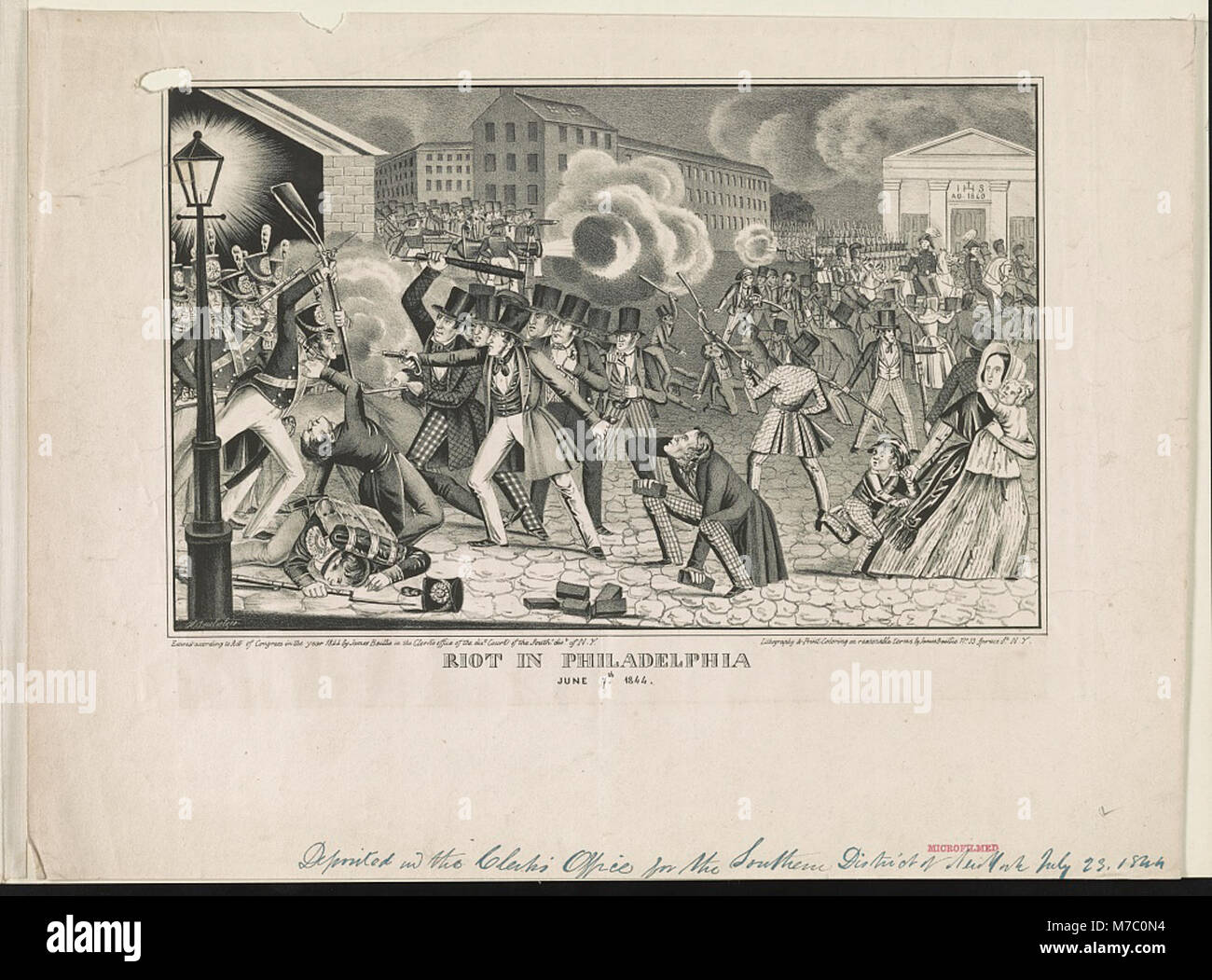 This image captures the violent riot in Philadelphia on July 7th, 1844 ...