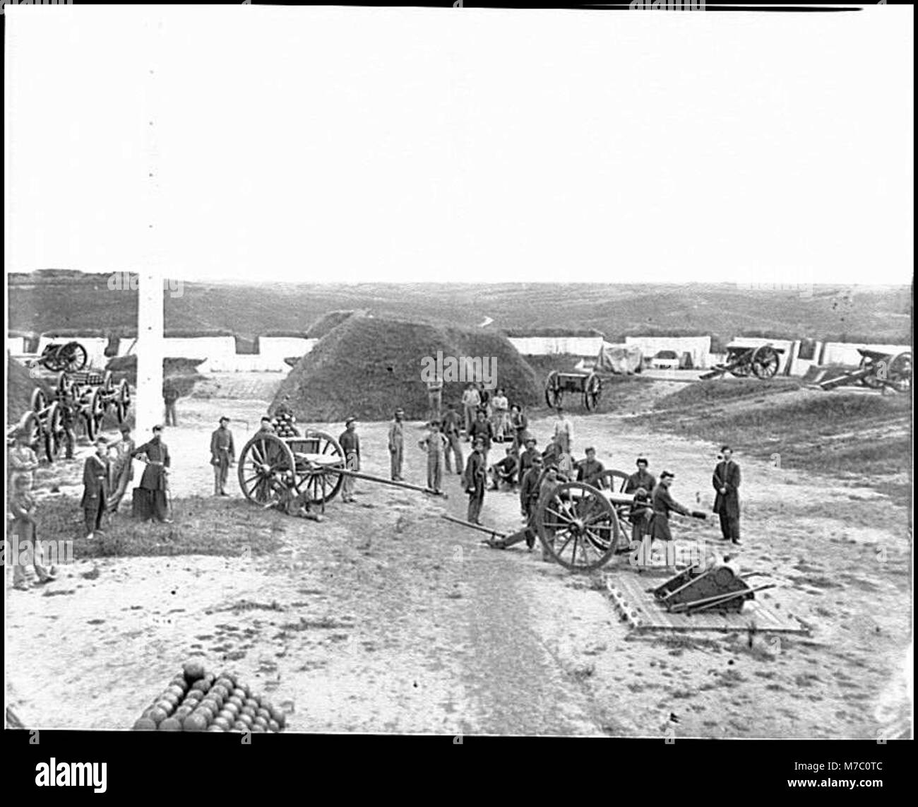A photograph of the interior view of Fort C.F. Smith in Arlington ...
