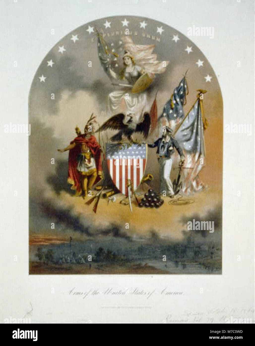 The image depicts the official Arms of the United States, featuring the ...