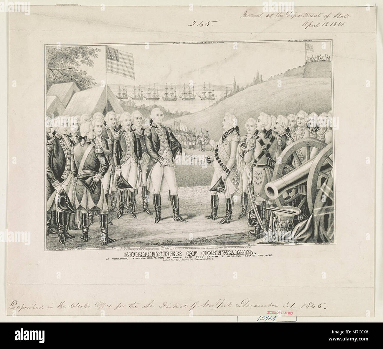 A depiction of the Surrender of Cornwallis, marking a pivotal moment in ...