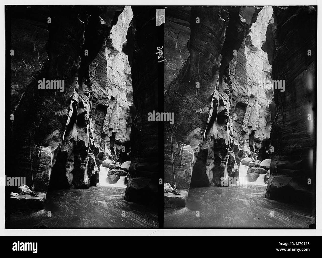 The photograph features a narrow ravine near the Arnon, located around ...