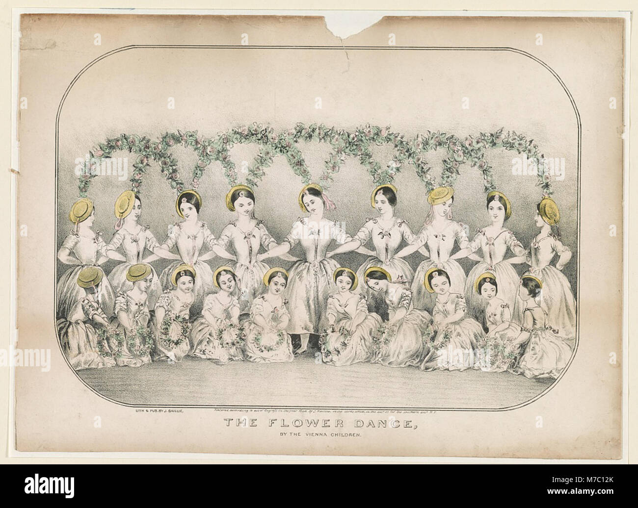 The lithograph titled 'The Flower Dance' by the Vienna children ...