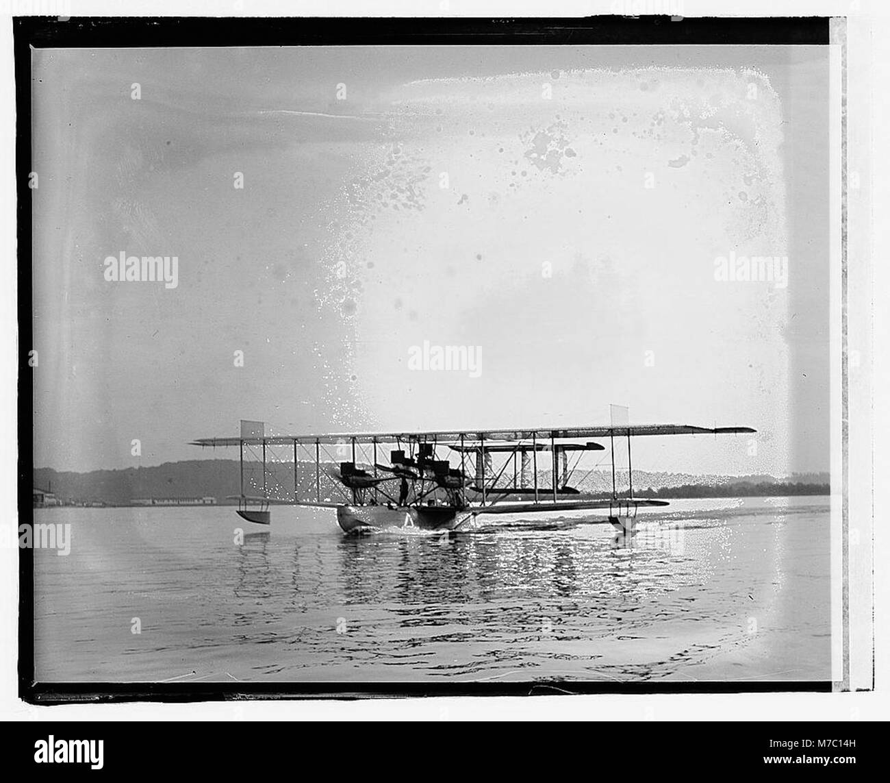 A photograph of the arrival of NC-4, the first aircraft to fly across ...
