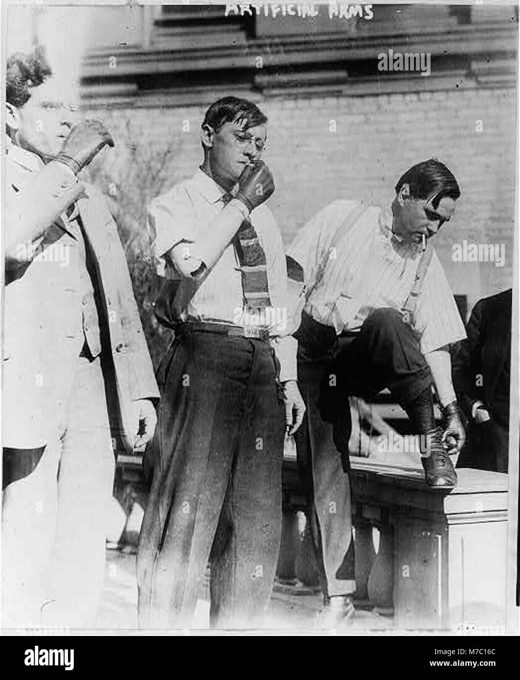 A photo of artificial arms displayed in New York City, showcasing ...