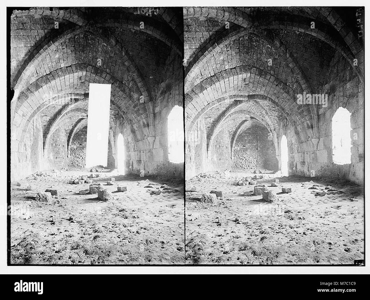 The ruins at Athlit, including excavations near the beach, showing a ...