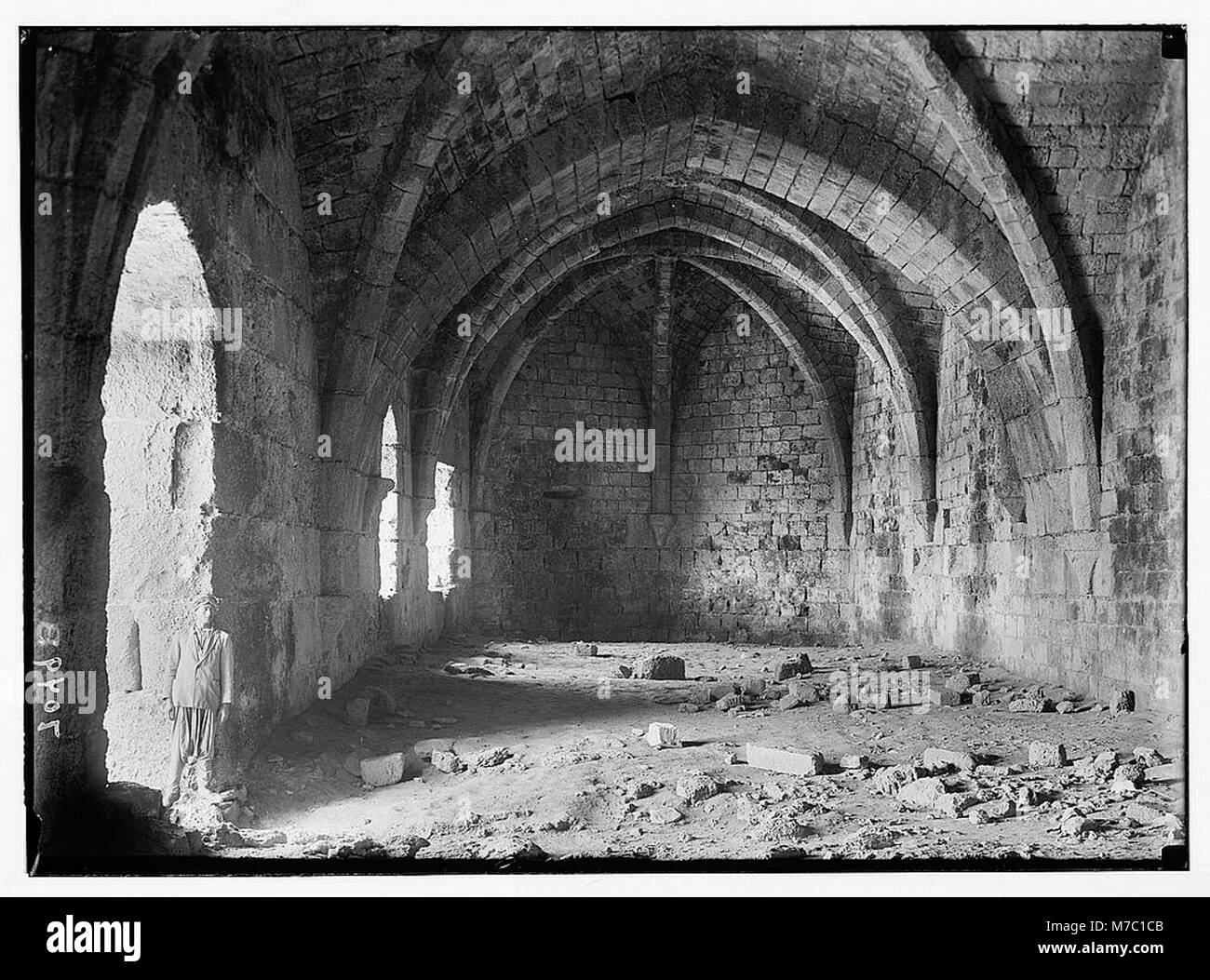 The archaeological site of Athlit is depicted, showing ancient ruins ...