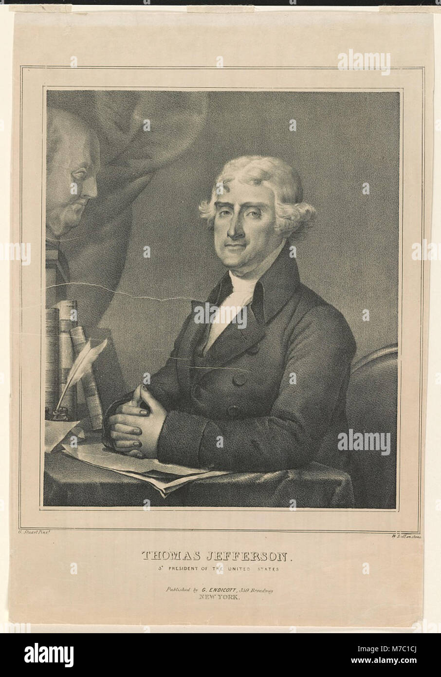 Portrait of Thomas Jefferson, the third President of the United States ...