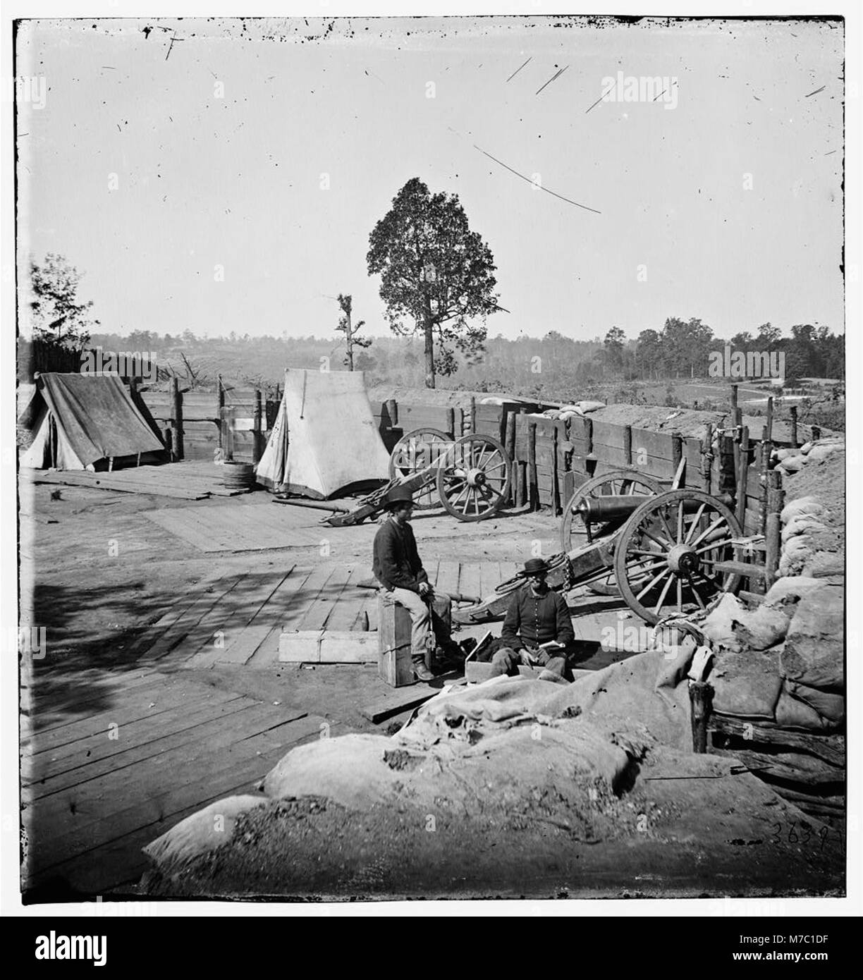 A photograph of a Confederate fort located in front of Atlanta, Georgia ...