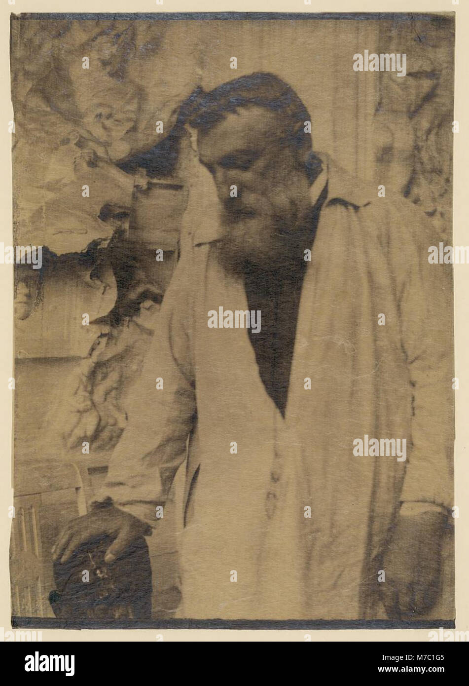 A portrait of Auguste Rodin, the renowned French sculptor, captured ...