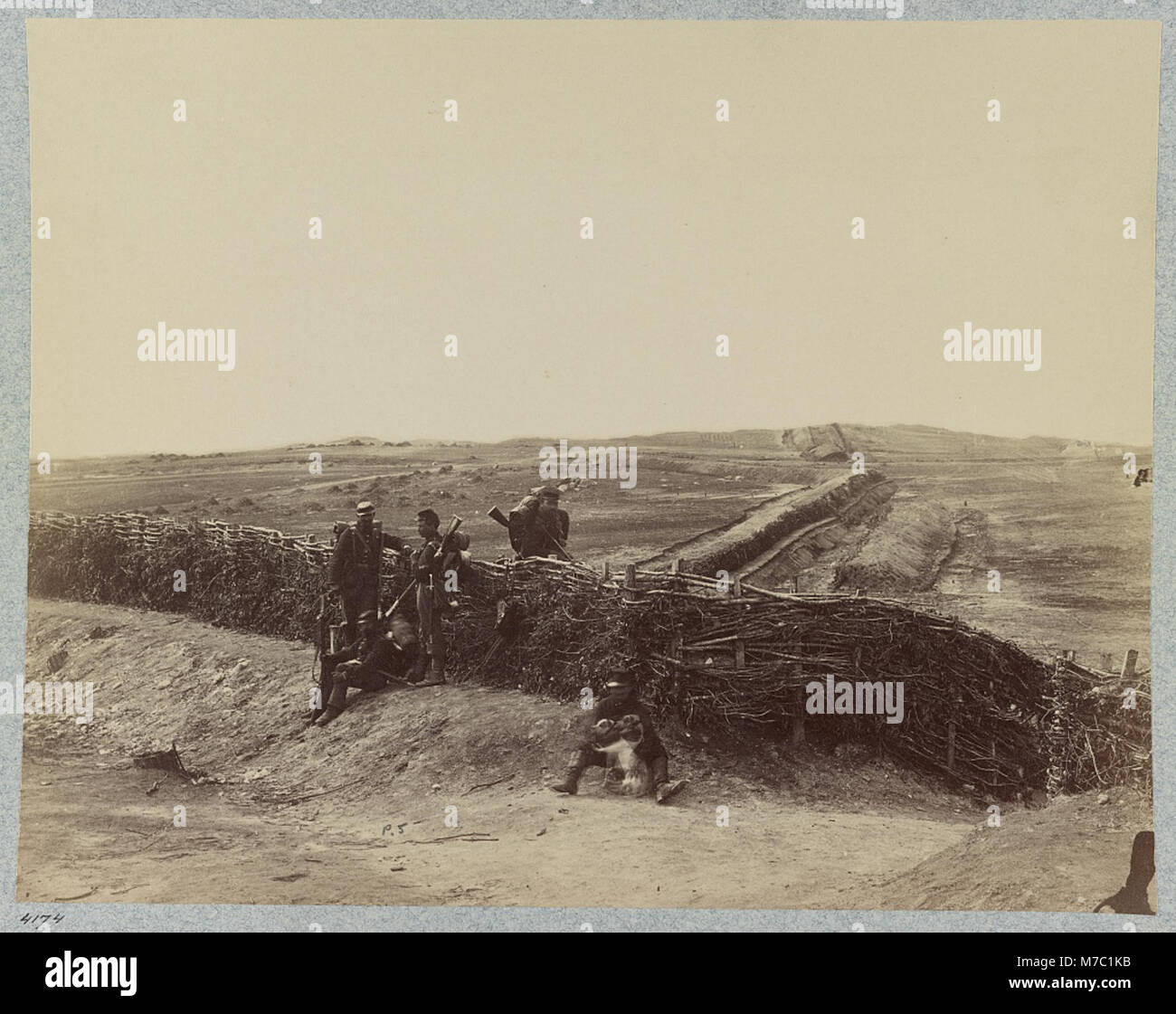 A photograph depicting Confederate fortifications in Centreville ...