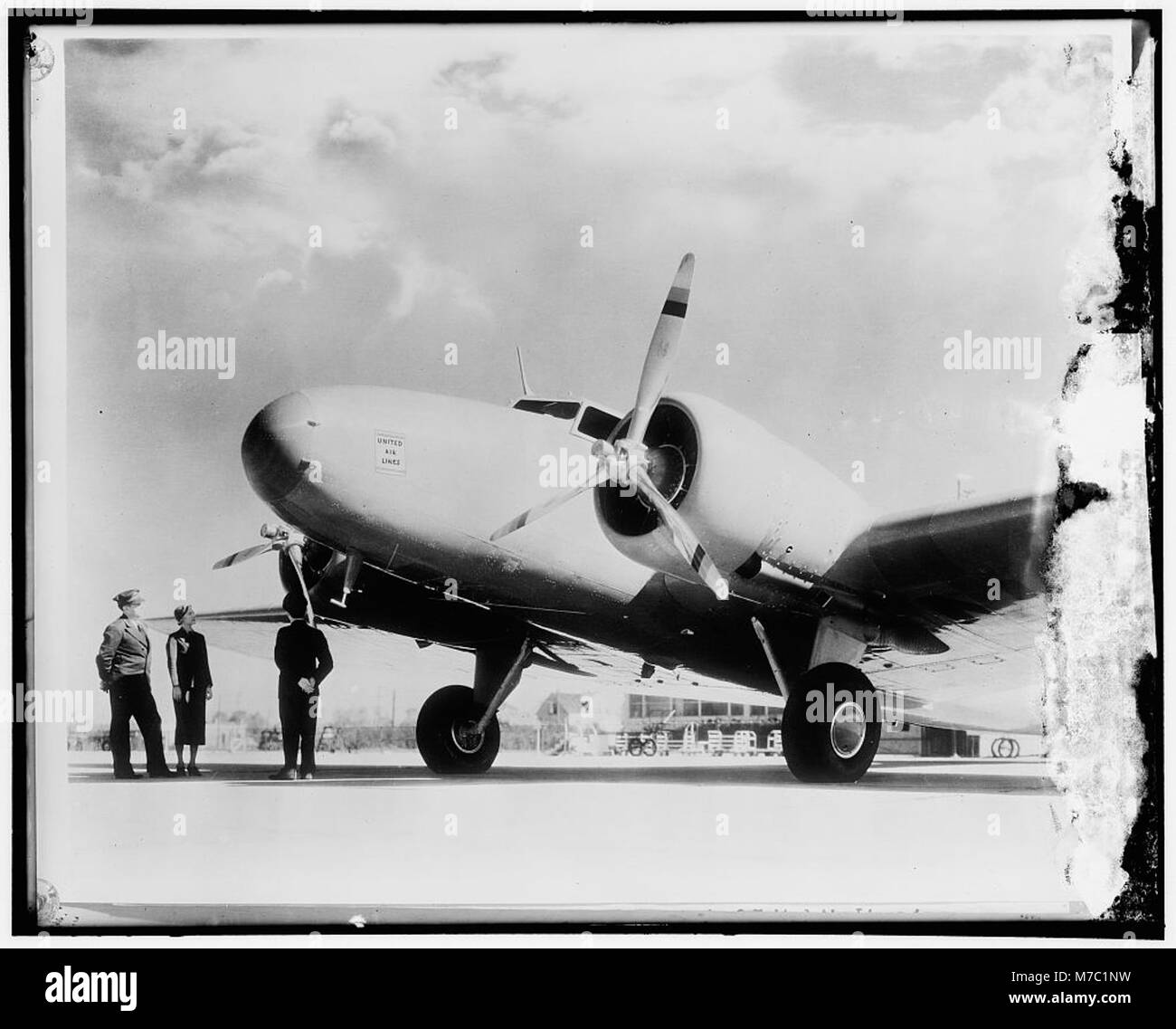 A photograph related to the early development of commercial aviation ...