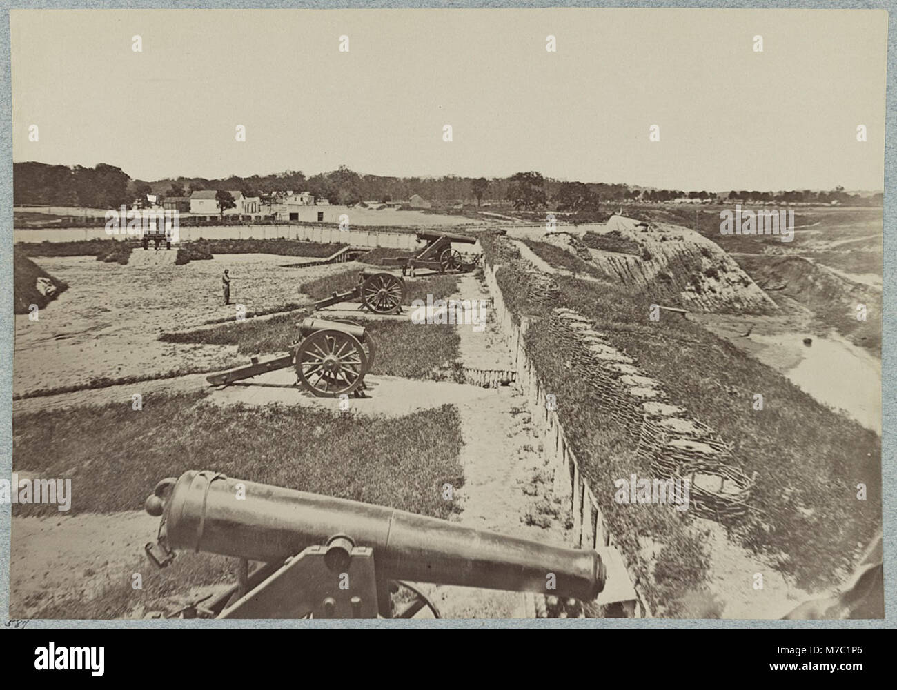 A historical photograph of Fort Brady, also known as Fort Carroll, a ...