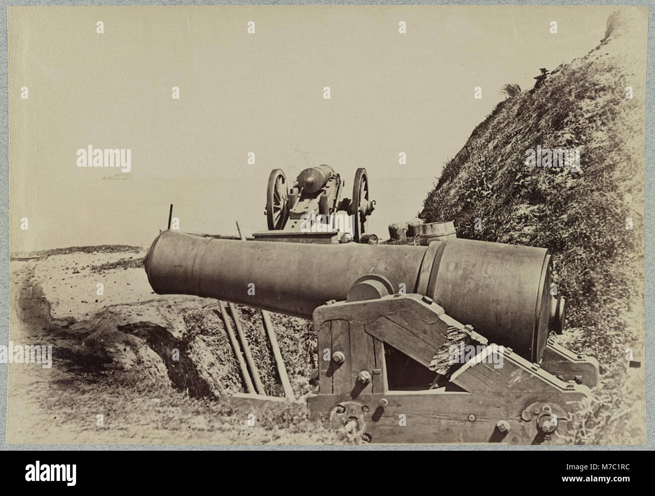 A photograph showing Fort Johnson in Charleston Harbor, South Carolina ...