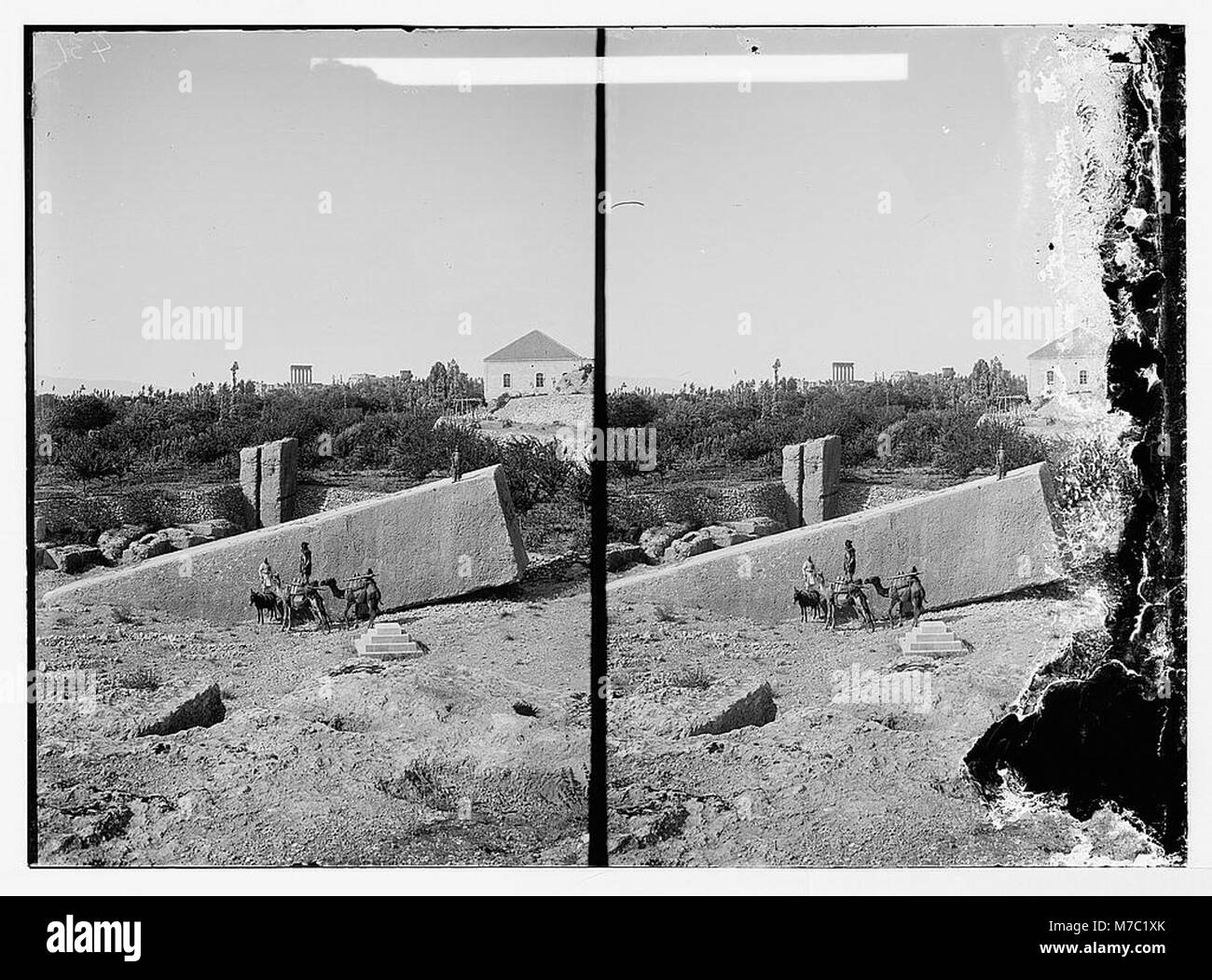 This image depicts the Grand Quarry at Baalbek, Lebanon. Known for its ...