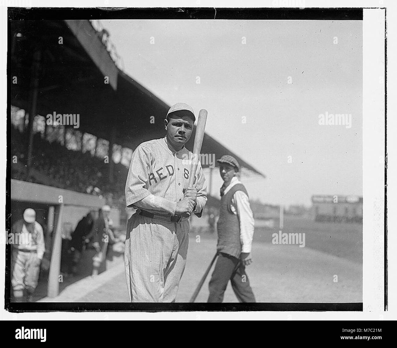 A historic photograph of Babe Ruth taken in 1919, featuring the ...