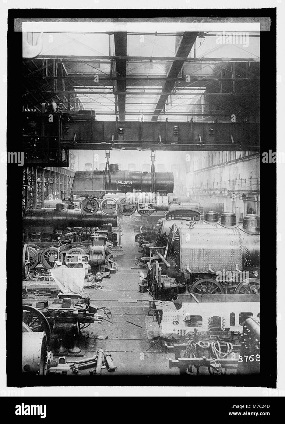 This photograph showcases the Baldwin Locomotive Works in Philadelphia ...