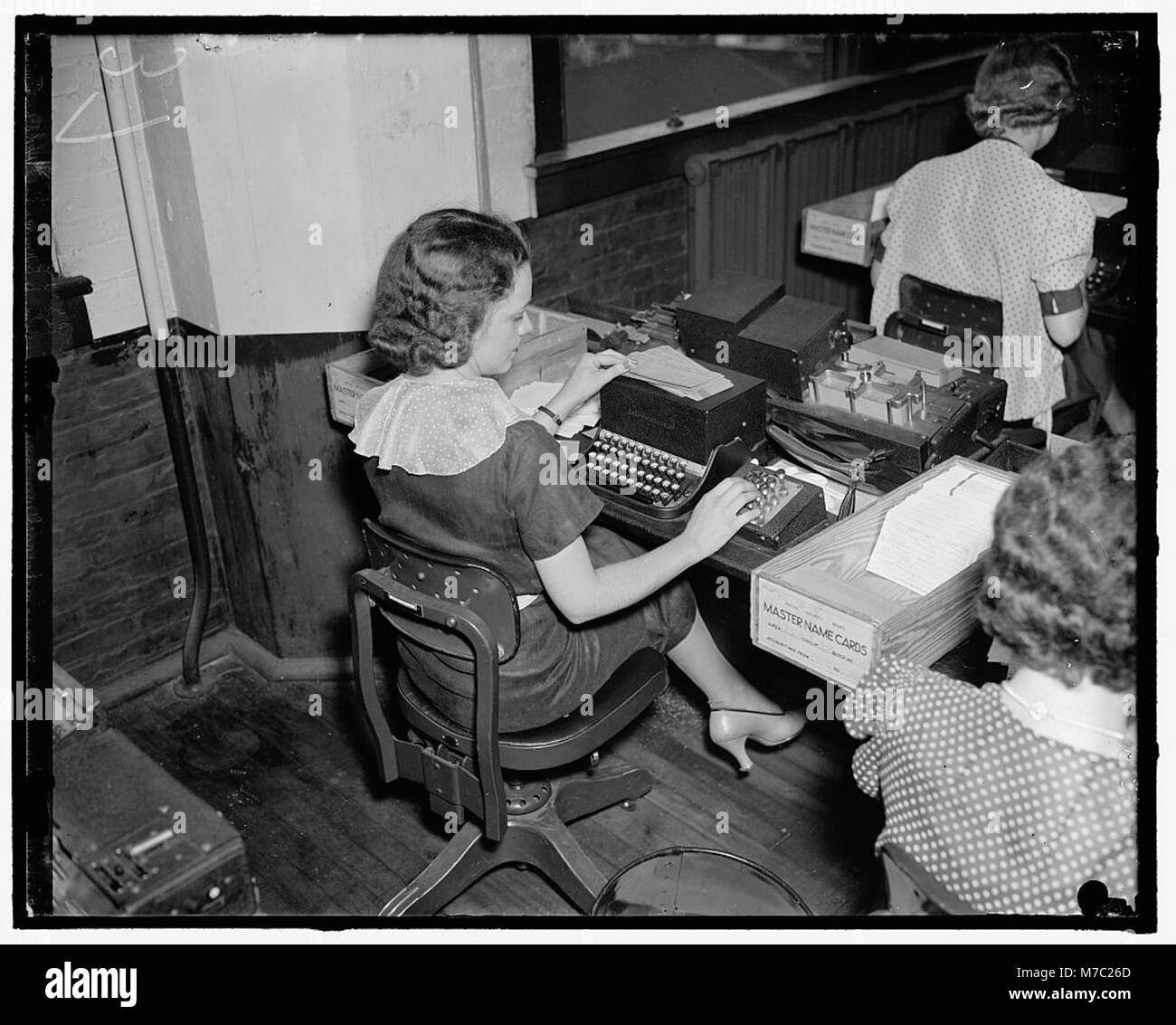 A photograph from the Social Security Board Records Office in Baltimore ...