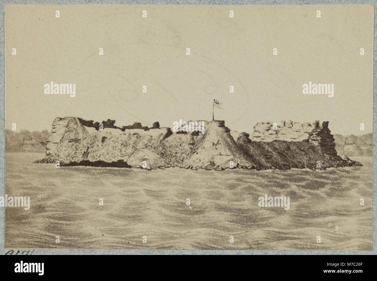 This set of drawings presents various views of Fort Sumter, a historic ...