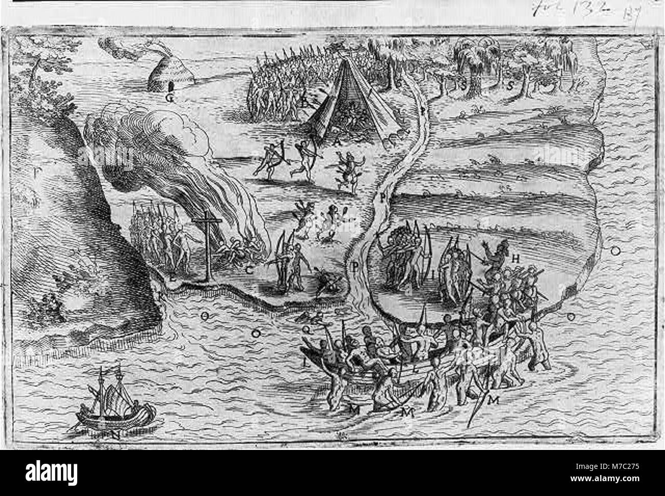 This image features two illustrations depicting warfare among Canadian ...