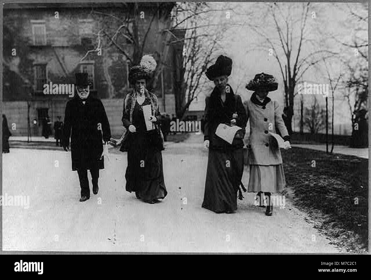 Andrew Carnegie, the Scottish-American industrialist, is seen walking ...