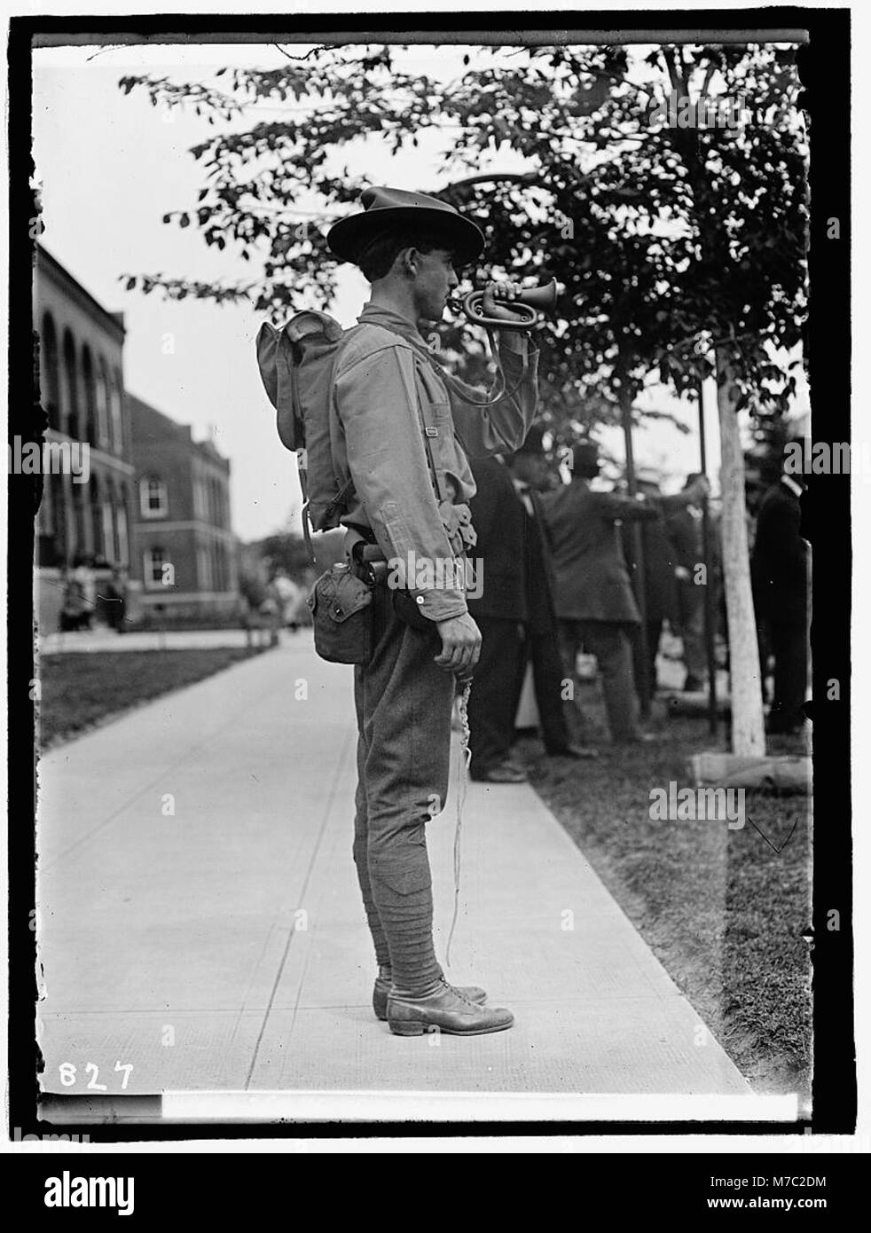 Photograph showing a U.S. Army inspection, likely during the early 20th ...