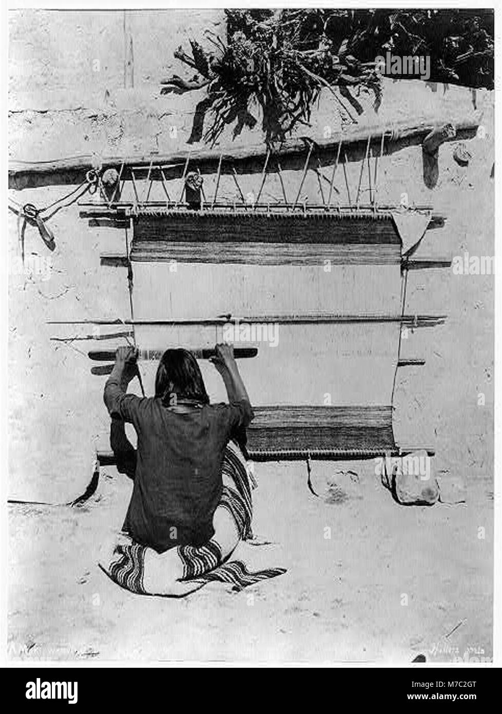 A photograph of a traditional Moki weaving, showcasing the intricate ...