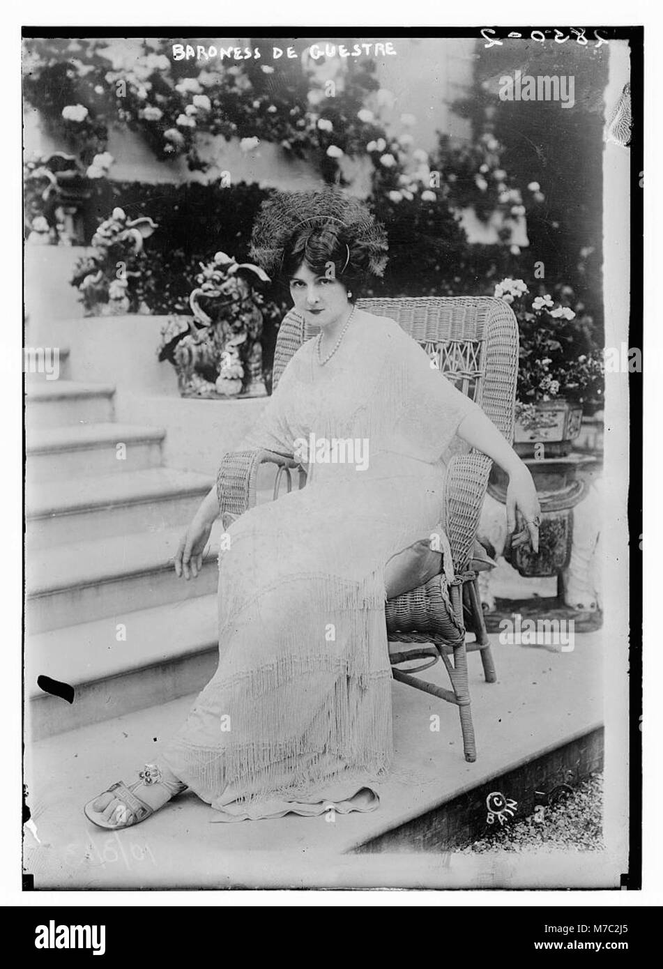 Portrait of Baroness de Guestre, featuring her formal attire and poised ...