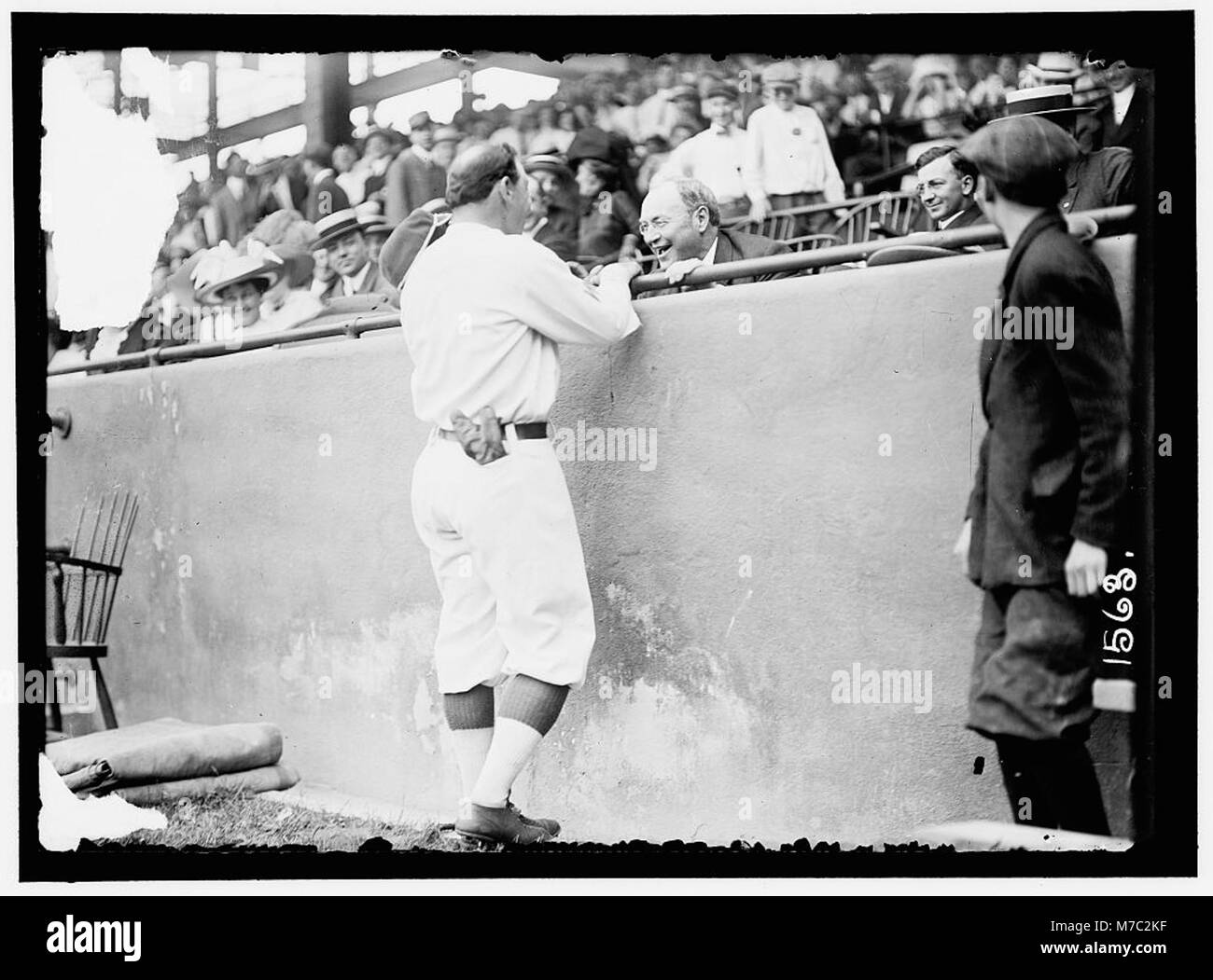 A photograph of professional baseball player Dutch Schaeffer speaking ...