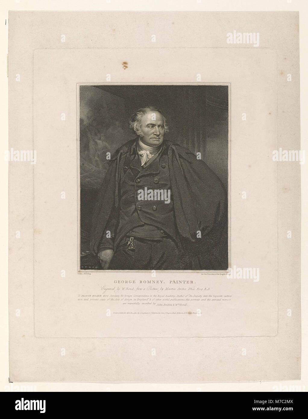 A portrait of George Romney, a renowned English portrait painter, known ...