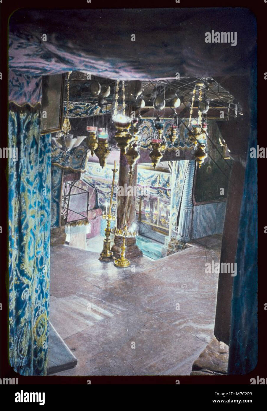 A photograph capturing the view of the manger in Bethlehem, seen from ...