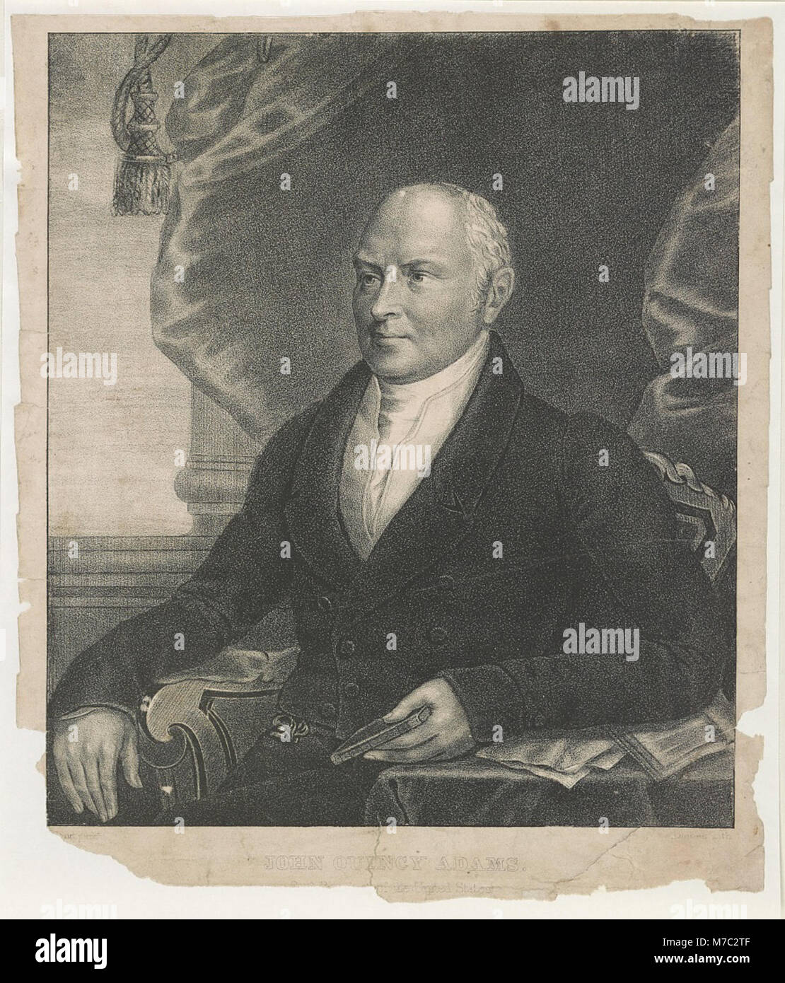 A portrait of John Quincy Adams, the sixth President of the United ...