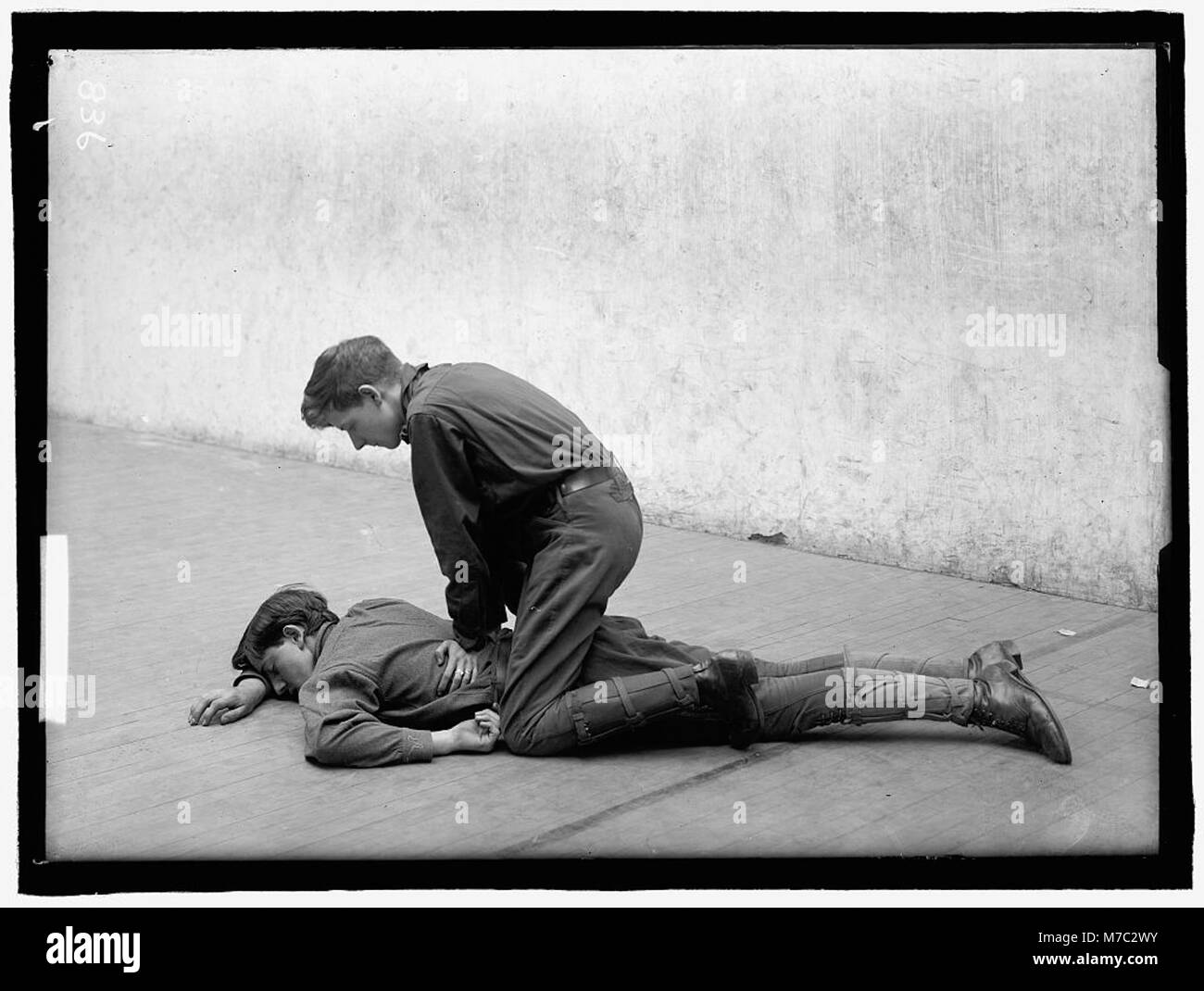 A Boy Scouts training demonstration featuring scouts participating in ...