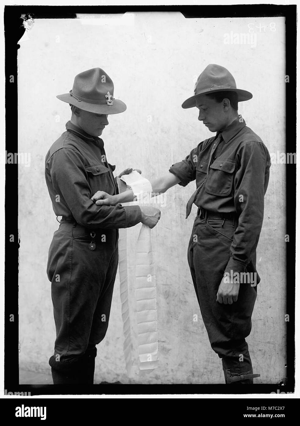 A demonstration of Boy Scouts training, showing their skills and ...