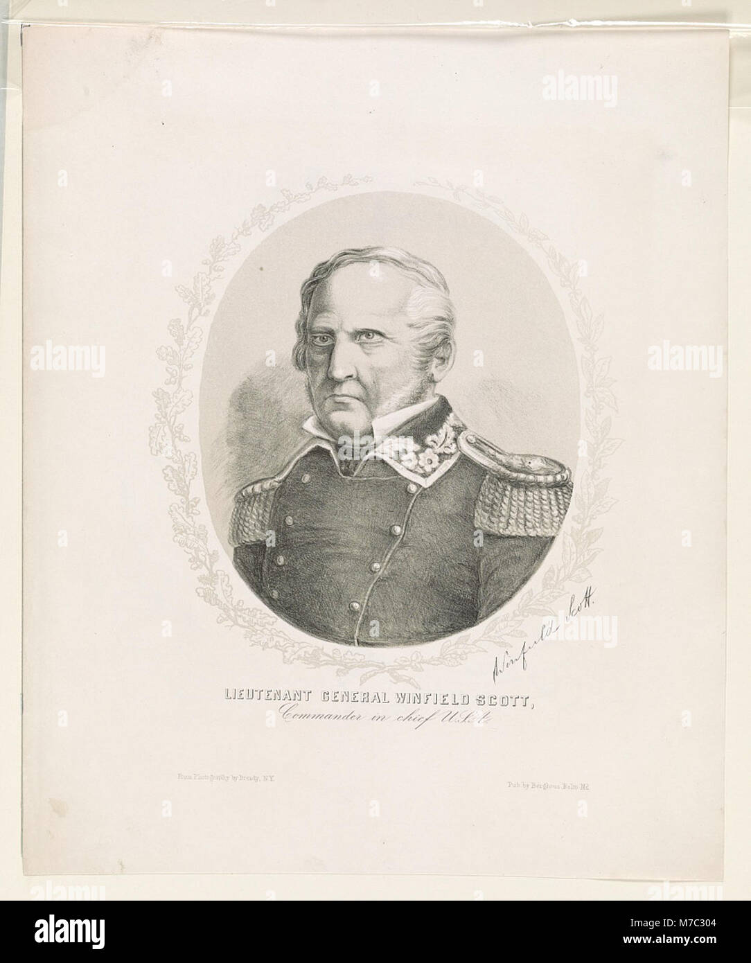 This portrait shows Lieutenant General Winfield Scott, a prominent U.S ...