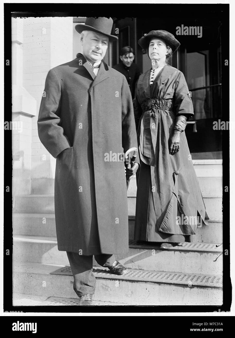 A photograph of Mrs. Albert Sidney Burleson with the Postmaster General ...