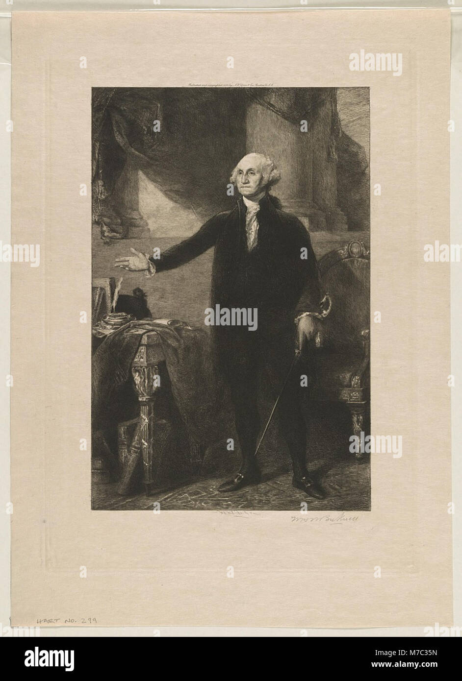 A formal portrait of George Washington, the first President of the ...
