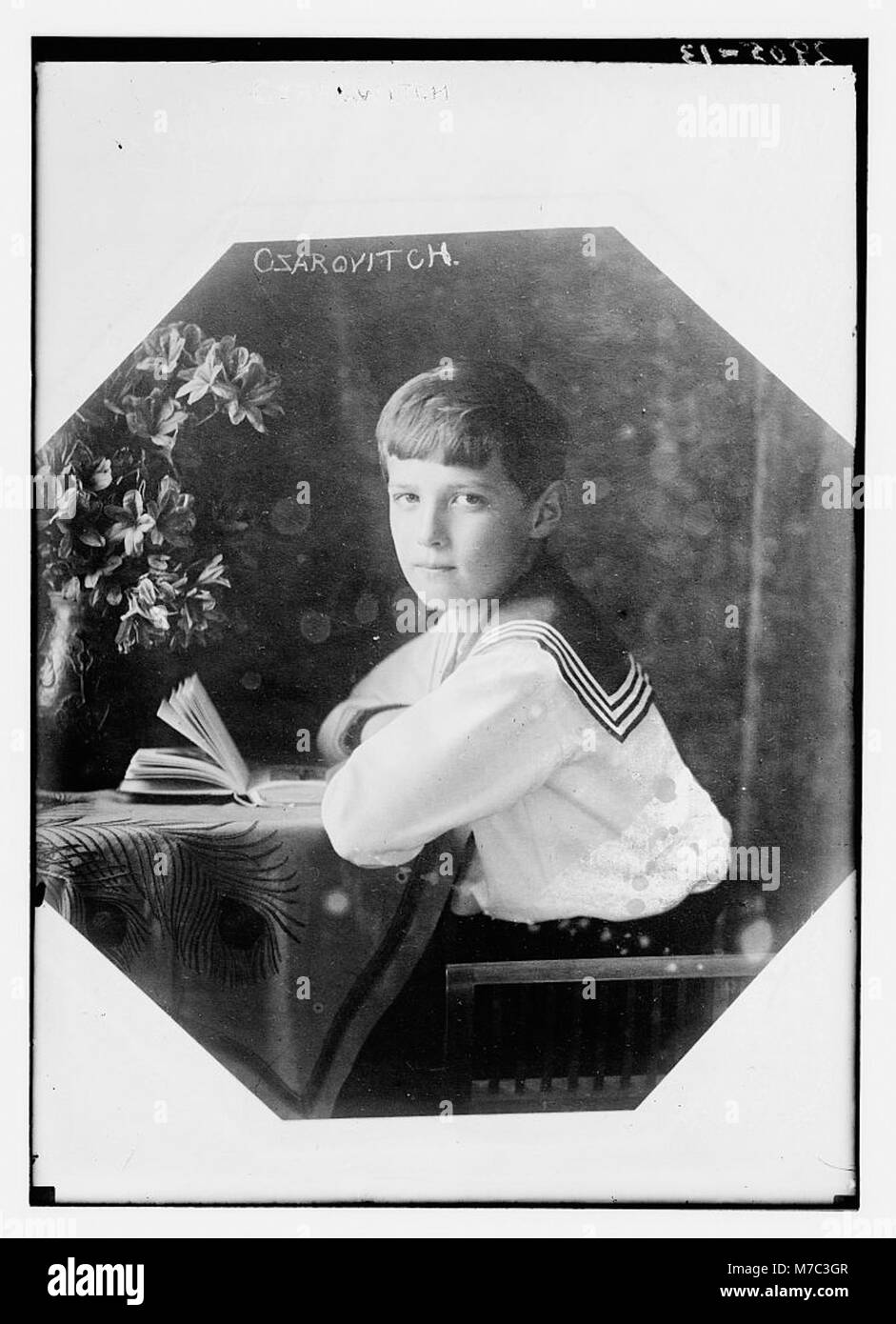 A historical photograph of Czarevitch Alexei Romanov, heir to the ...