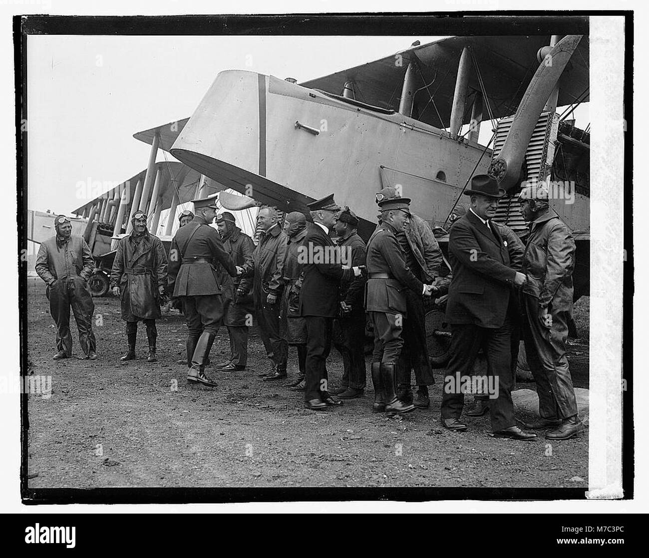 A photograph of Denby at Bolling Field on April 30, 1923, capturing an ...