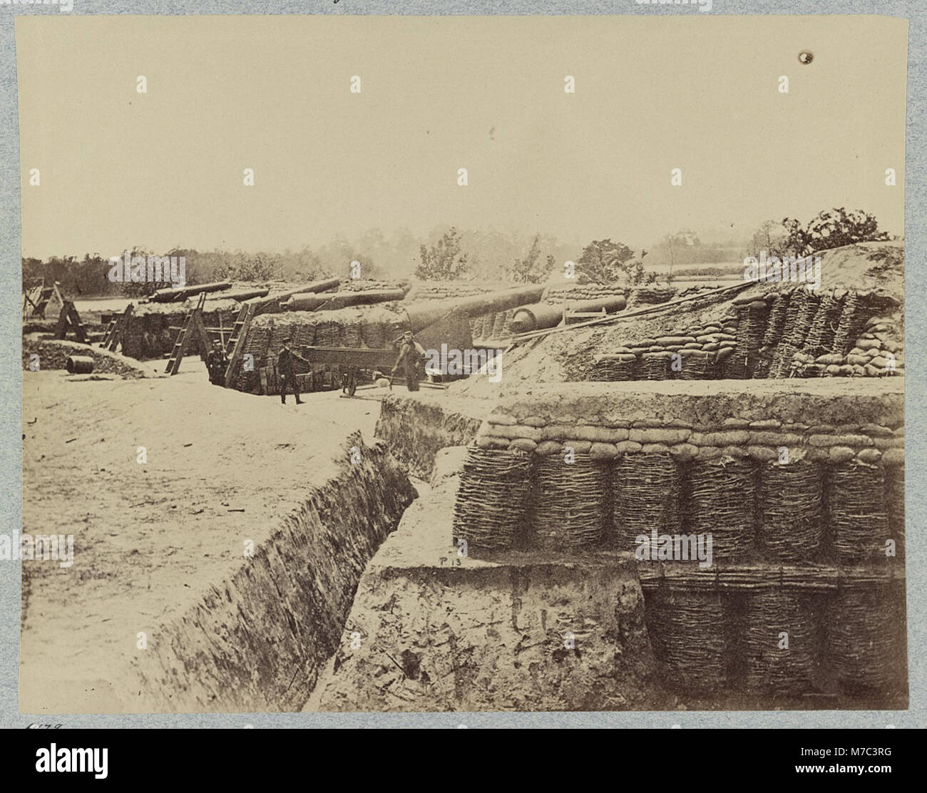 A photograph depicting Federal Battery No. 1 during the Siege of ...