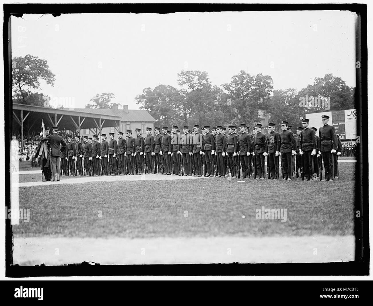 A photograph of high school cadets drilling as part of their training ...