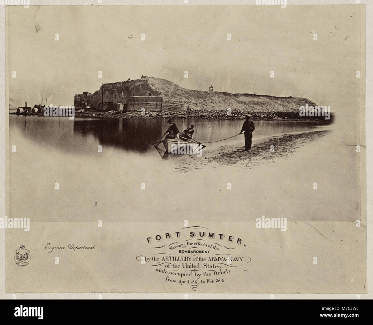 This image of Fort Sumter depicts the damage caused by the bombardment ...