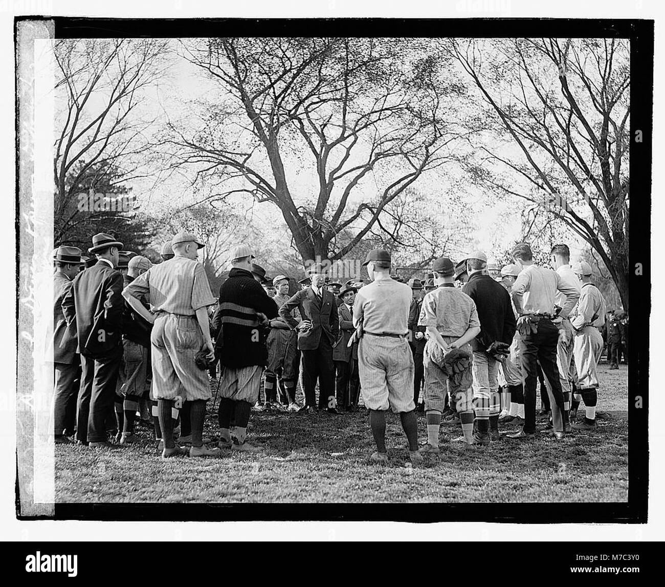 Dwight Davis at the opening of the Department League on April 24, 1923 ...