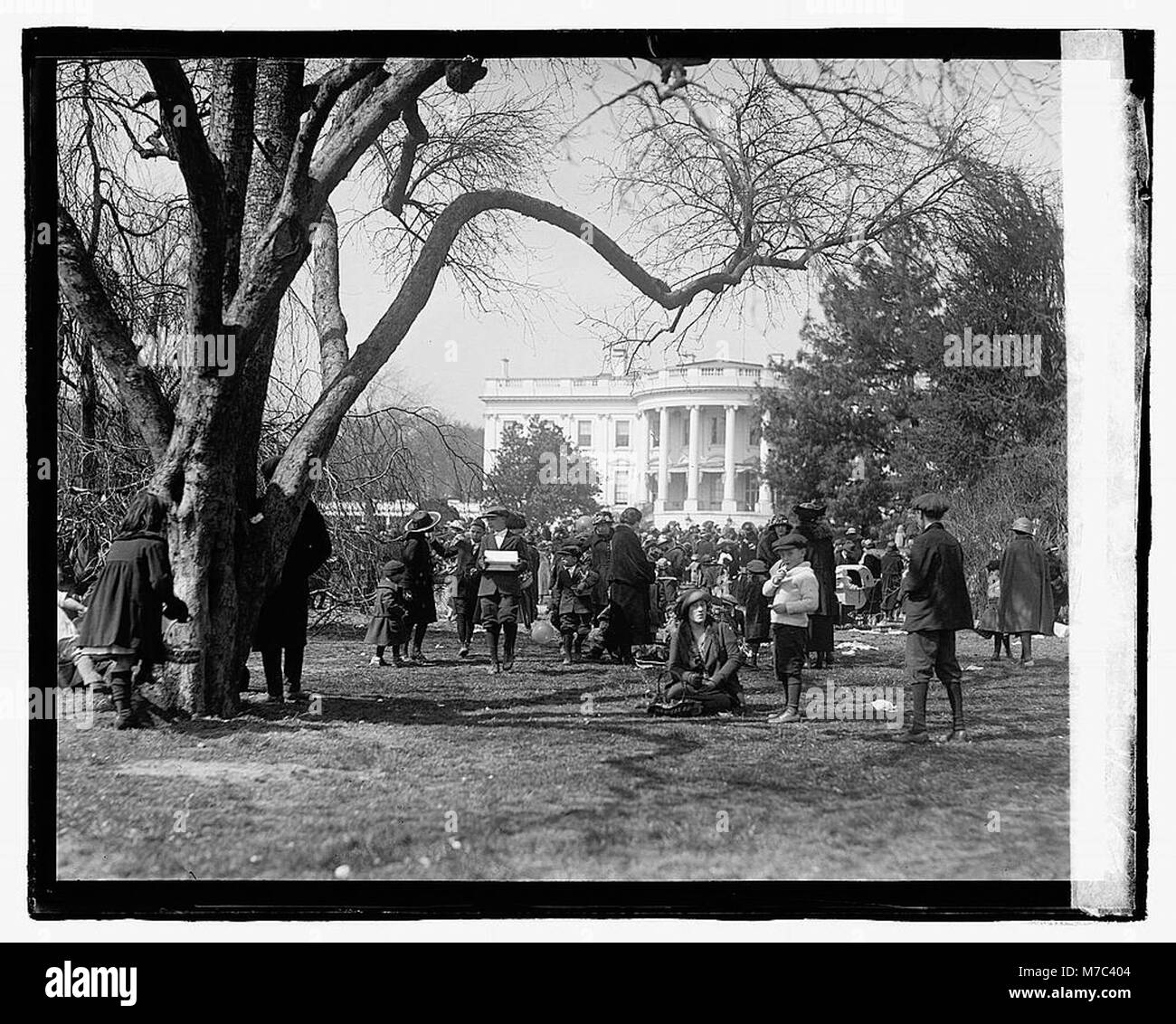 This photograph captures the Easter egg rolling event held on April 2 ...