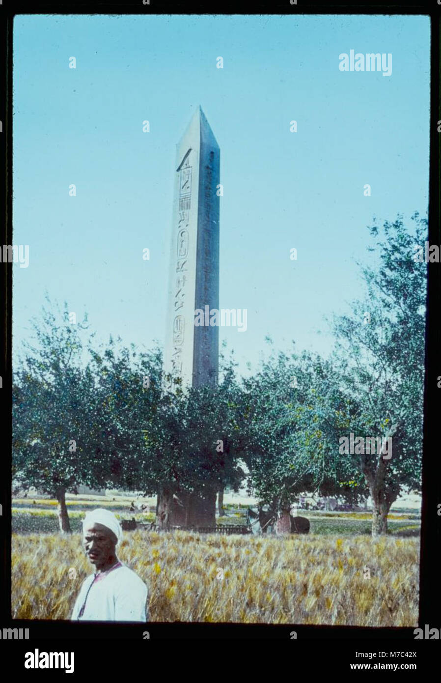 The obelisk at Heliopolis in Cairo, Egypt, stands as a remarkable ...