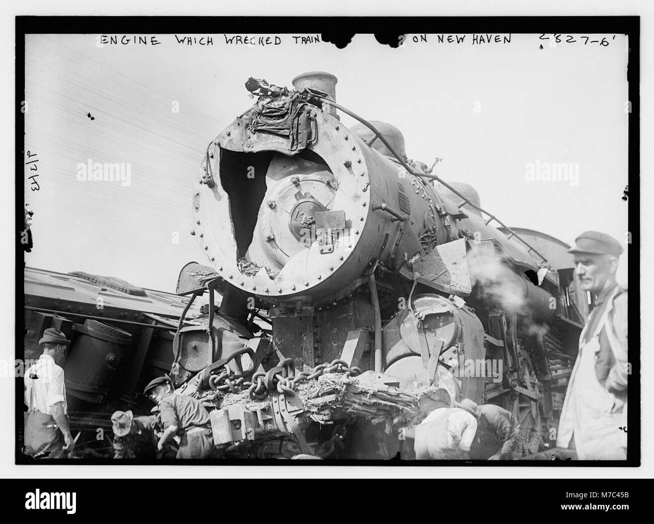 This image depicts the engine involved in a train wreck on the New ...
