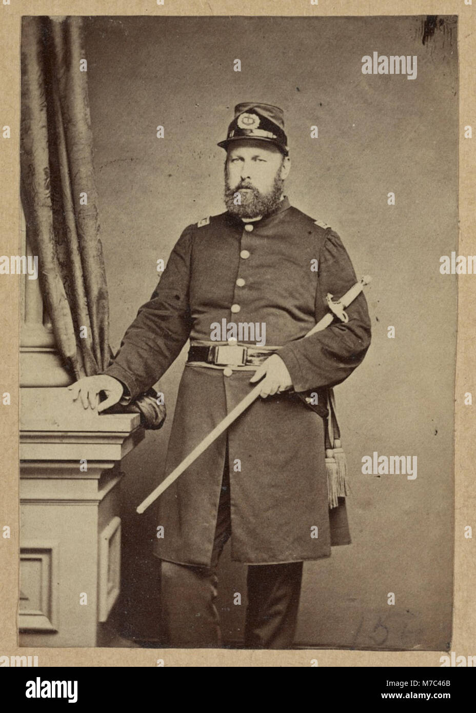 A historical portrait of a Union officer from the Civil War, depicted ...