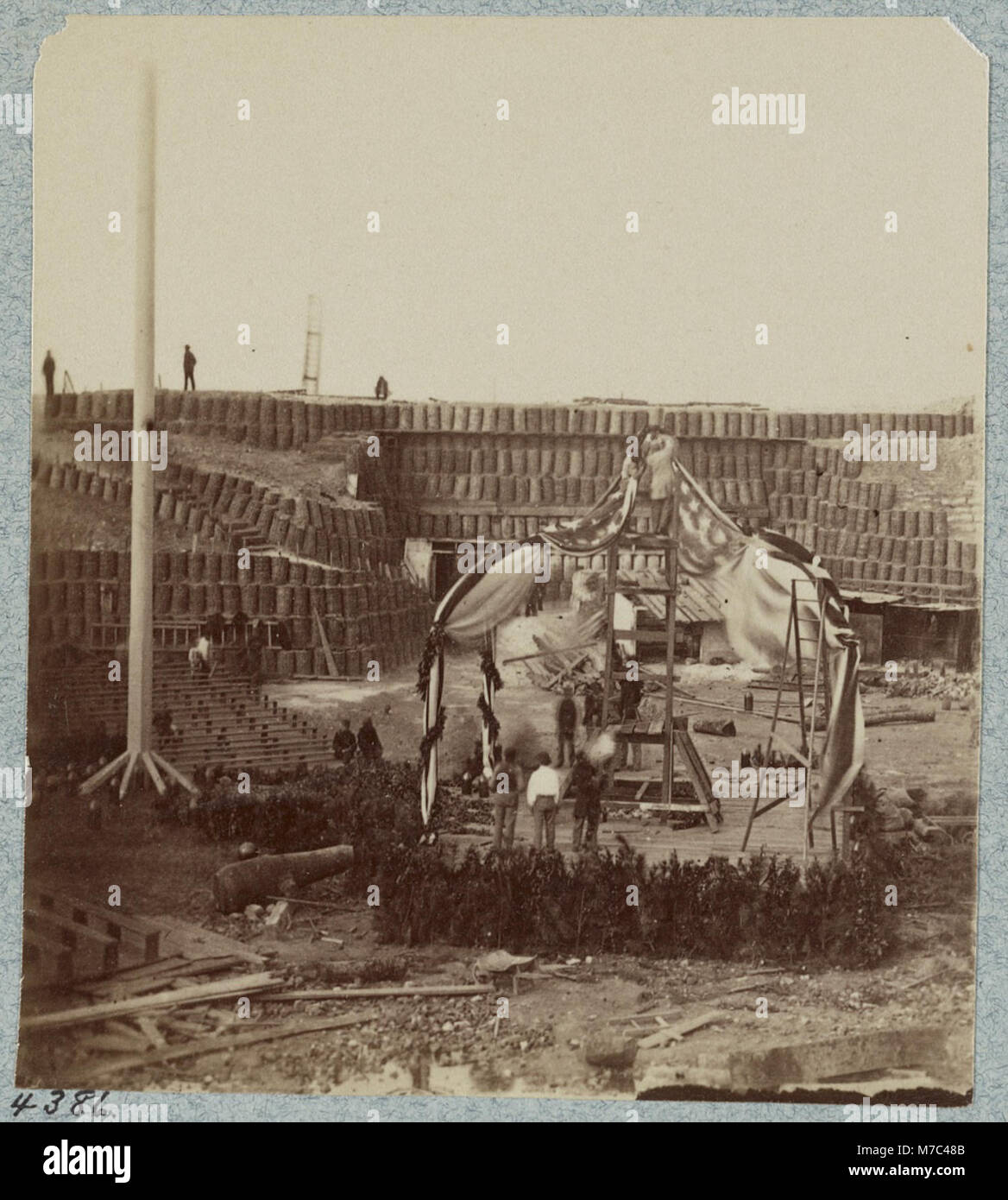A photograph of the scene at Fort Sumter on April 14, 1865, showing ...