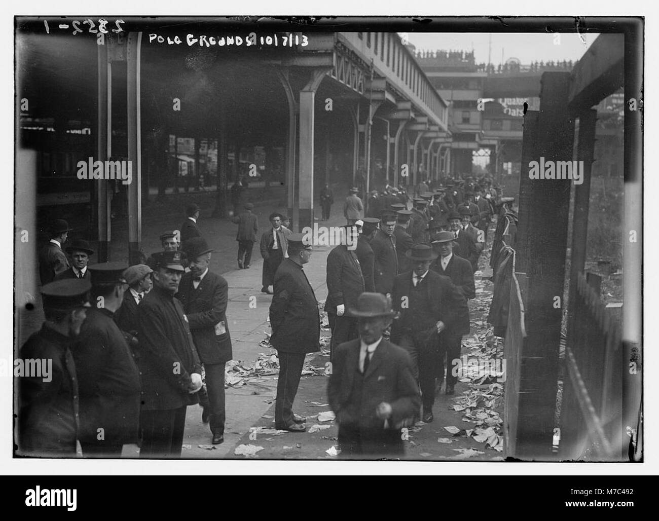 This photograph captures the first game of the 1913 World Series, a ...