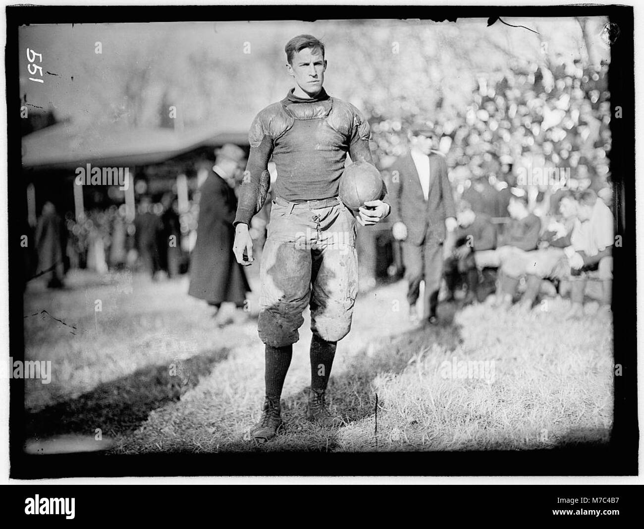 A photograph of a football game featuring Georgetown University ...