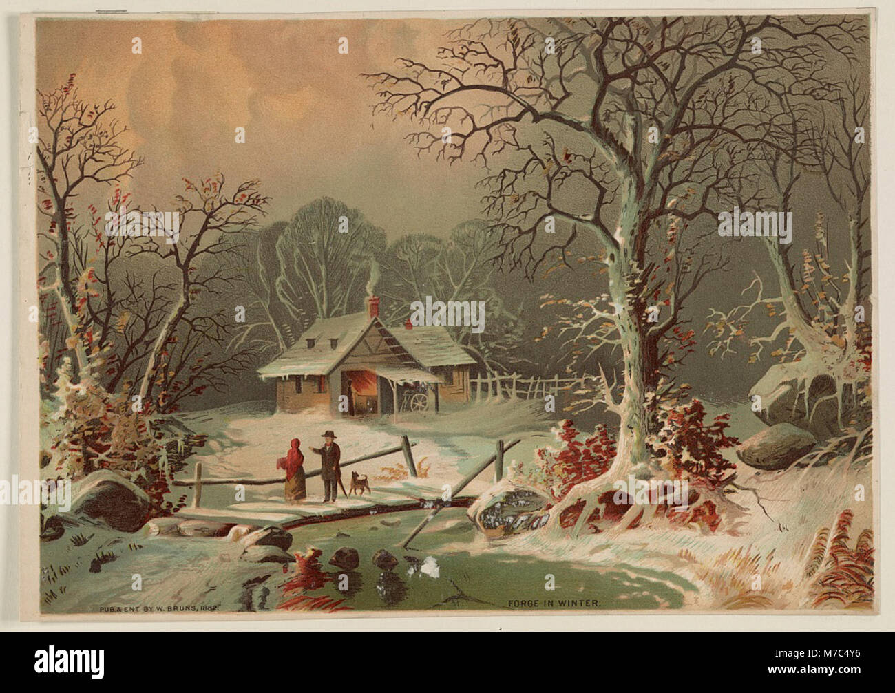 A photograph of a forge in winter, capturing the cold environment and ...